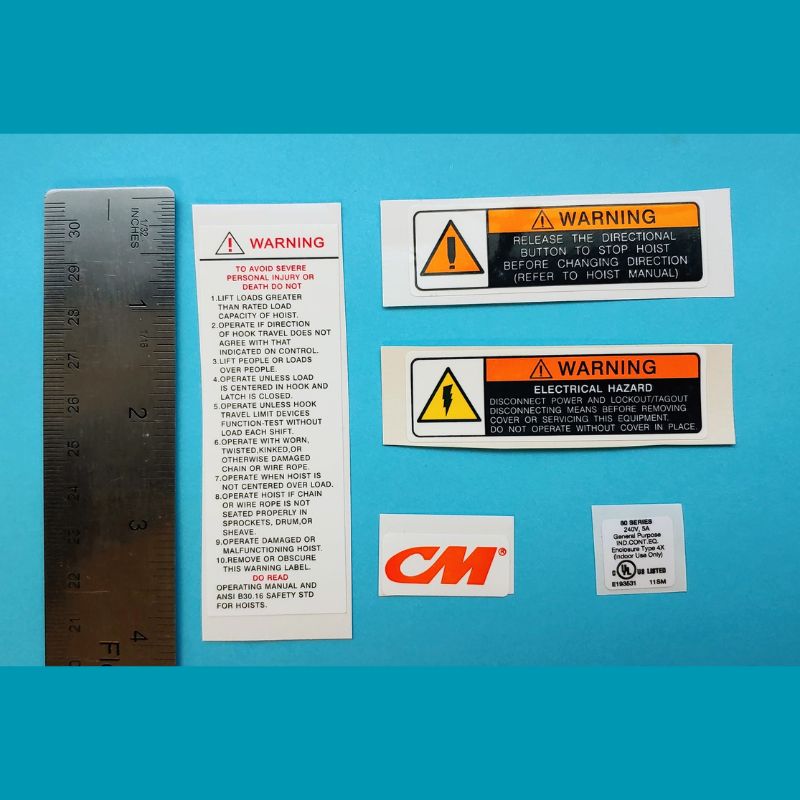 OSHA Safety Tags | Hoist Warning Labels | Overhead Hoist Parts & Tags