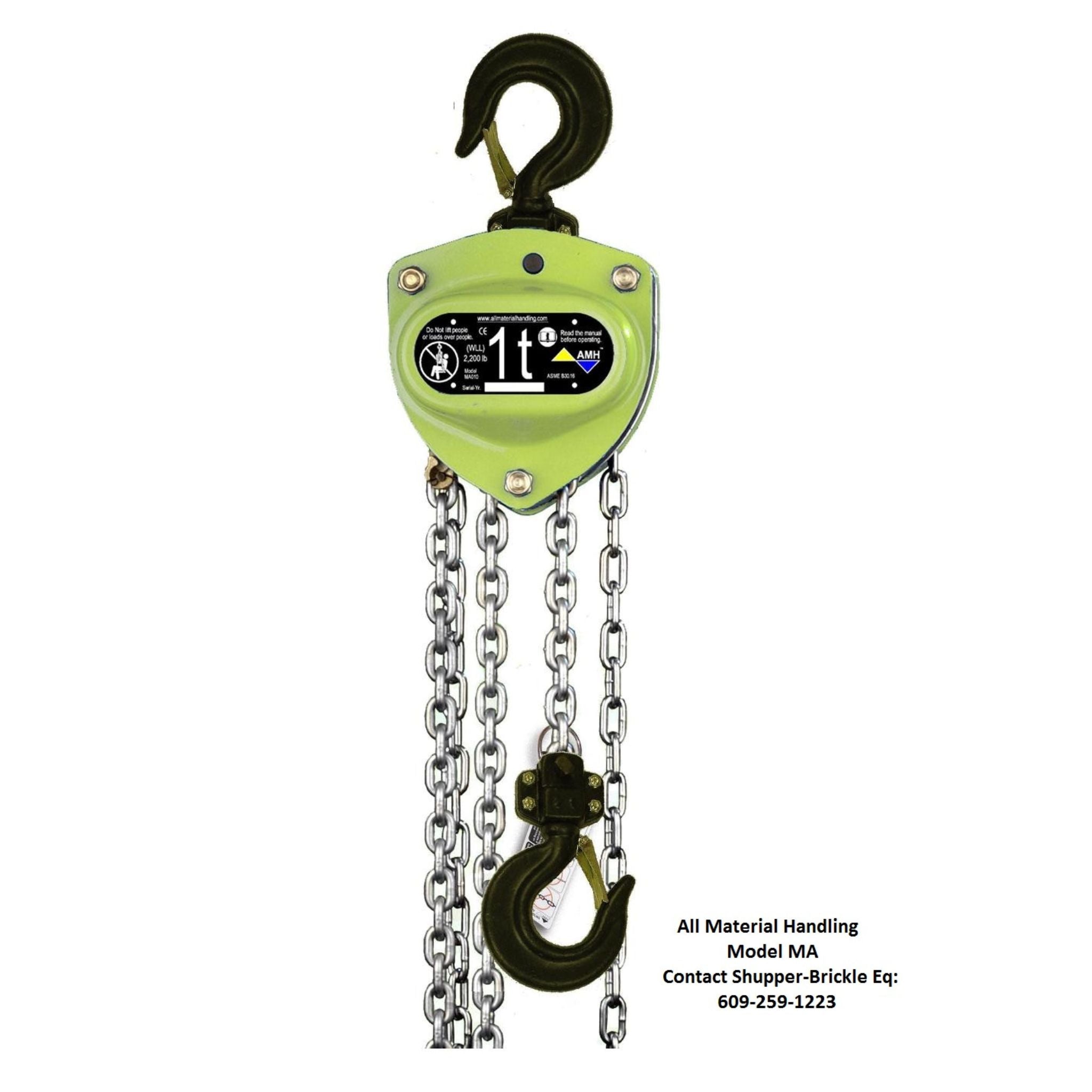 AMH MA010 Hand Chain Hoist | 1 Ton Overhead Manual Chain Hoists