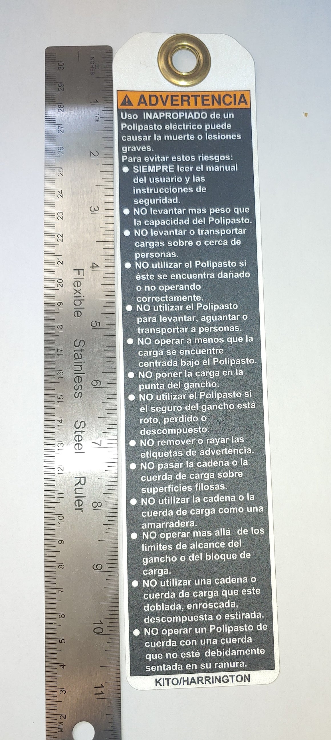 OSHA Safety Tags | Hoist Warning Labels | Overhead Hoist Parts & Tags ...